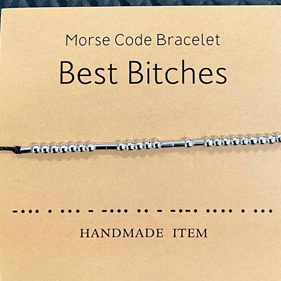 Jewelry | Morse Code Best Btches Girlfriend Mantra Adjustable Bracelet | Poshmark